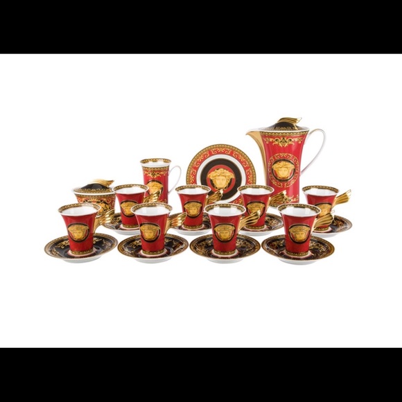 Versace | Kitchen | Rosenthal Versace 2 Piece Red Medusa Coffee Set ...